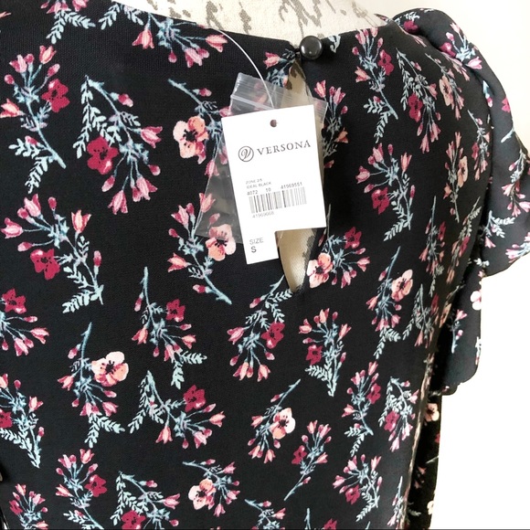 Versona | Dresses | Versona Long Sleeve Floral Cocktail Ruffles Midi ...